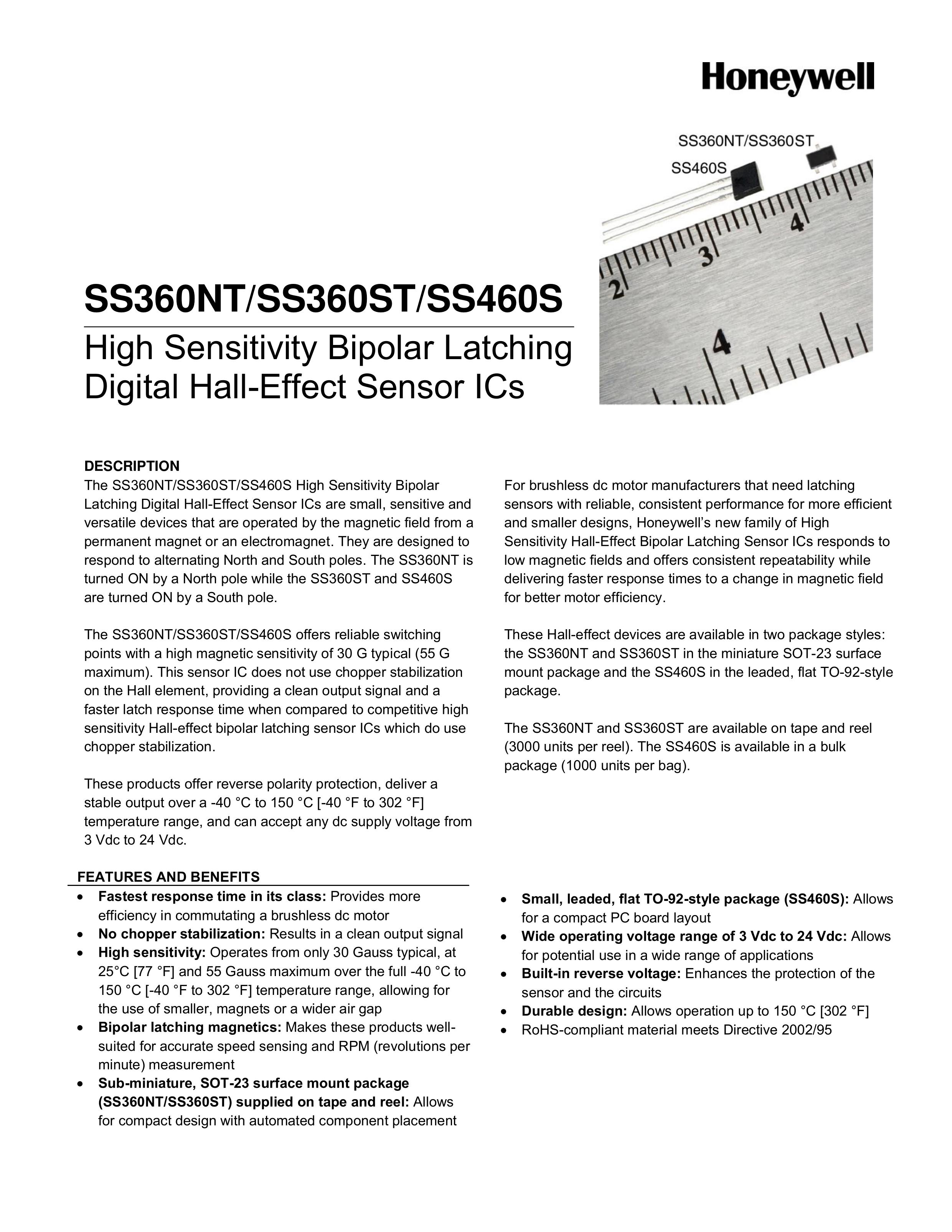 SS360NT 磁性霍尔传感器 - 佰典旺(集團)有限公司