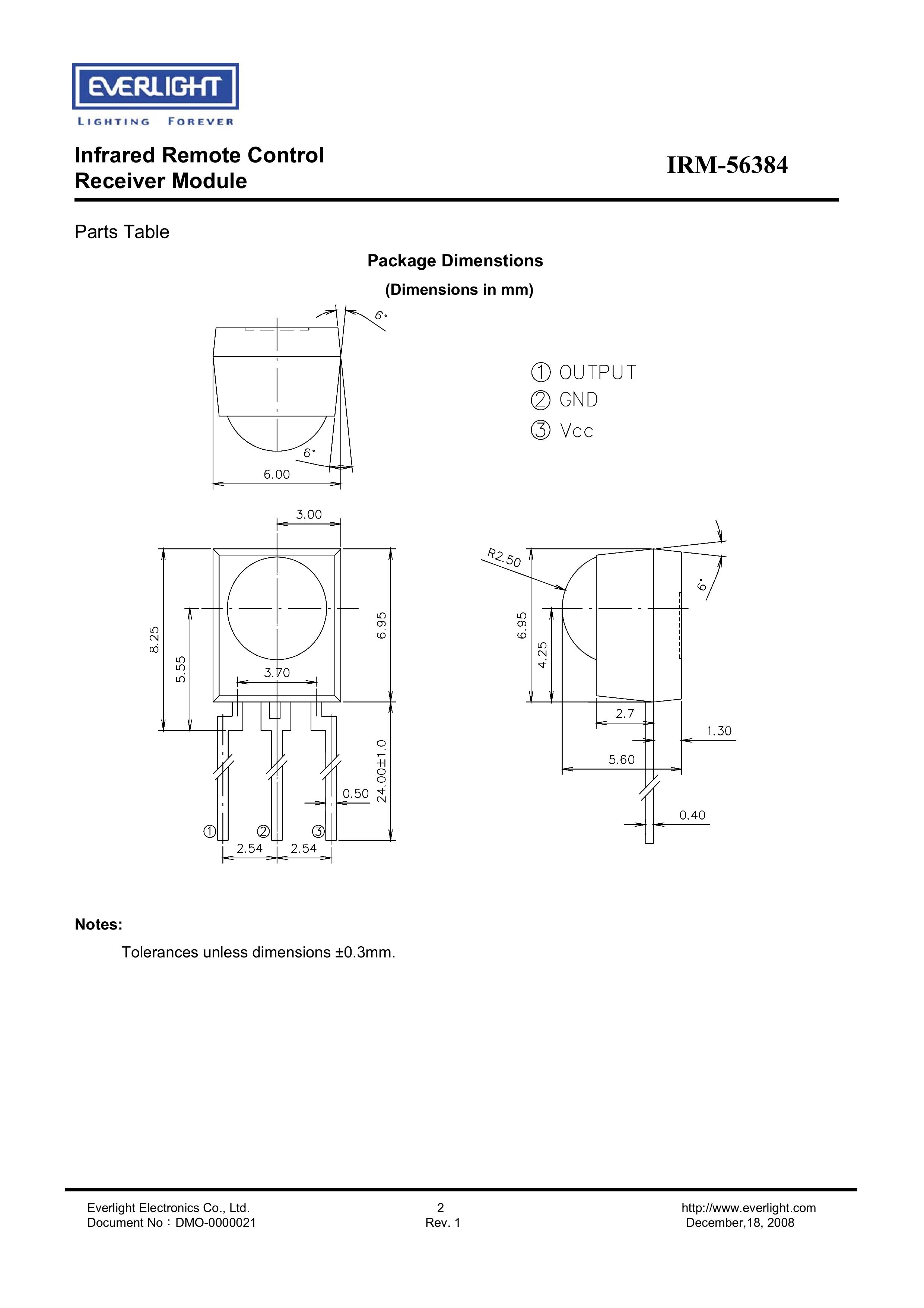 IRM-56384 红外线接收头 - 佰典旺(集團)有限公司