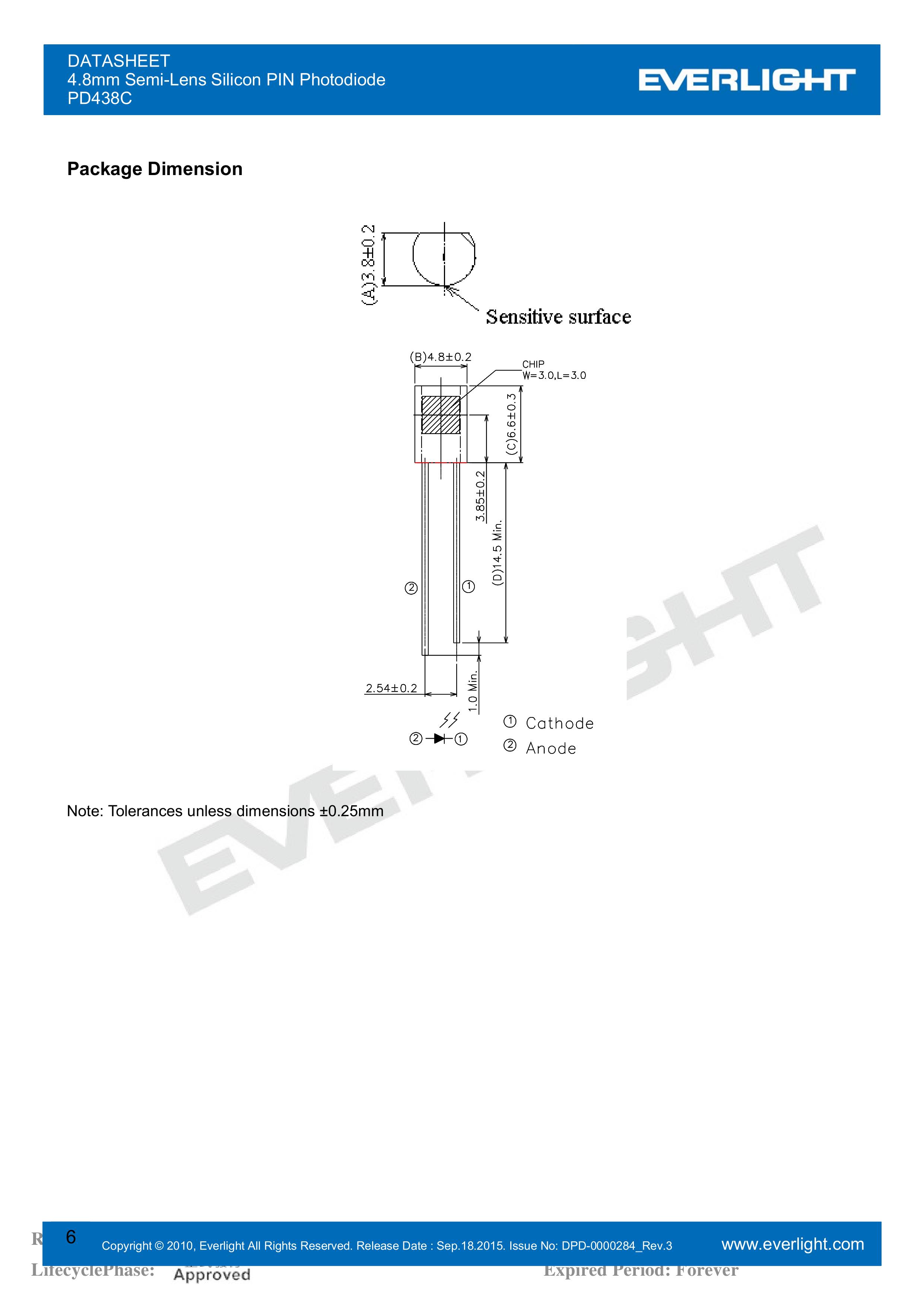 PD438C 红外线接收管 - 佰典旺(集團)有限公司