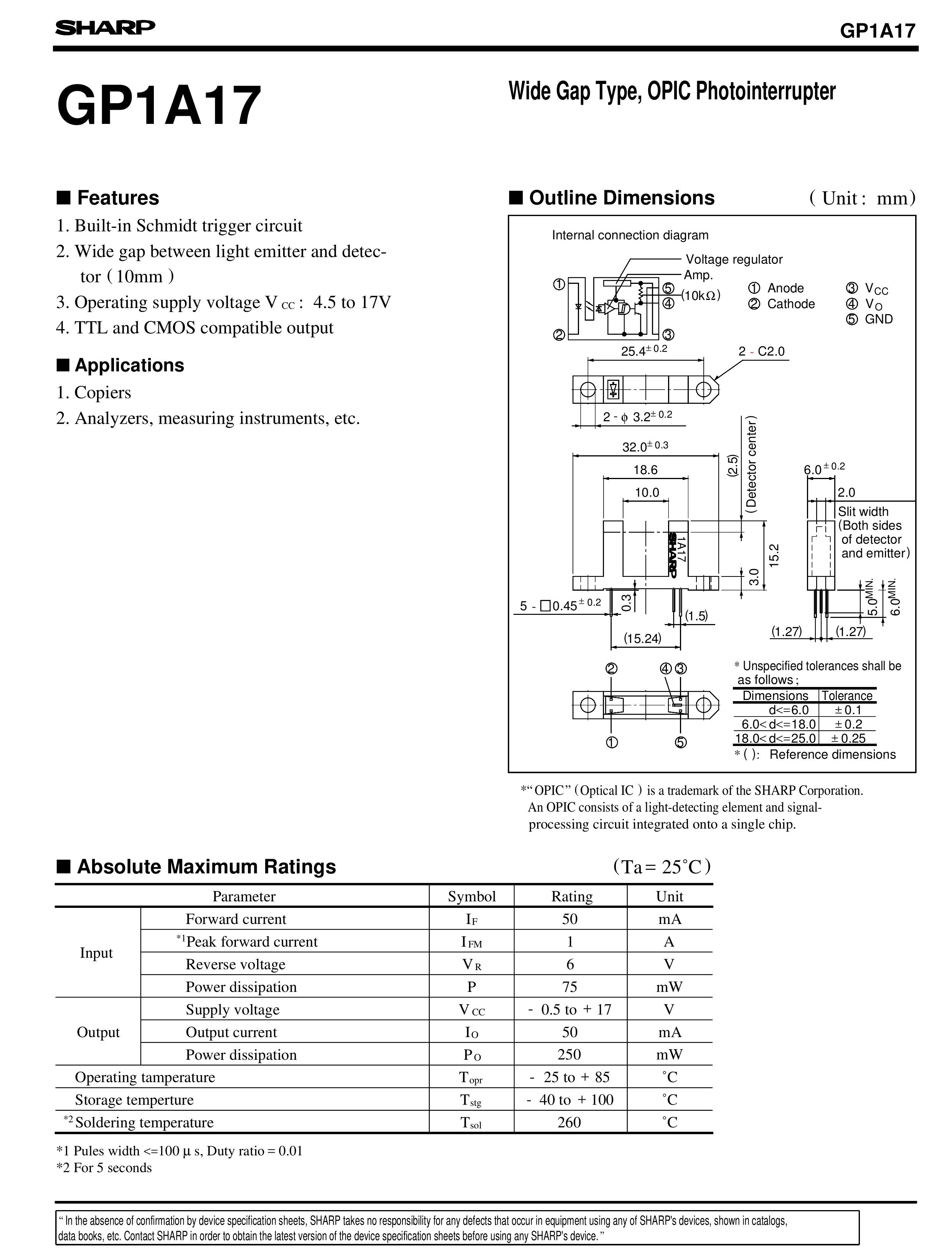 GP1A173LCS2F 对射式光电传感器 - 佰典旺(集團)有限公司