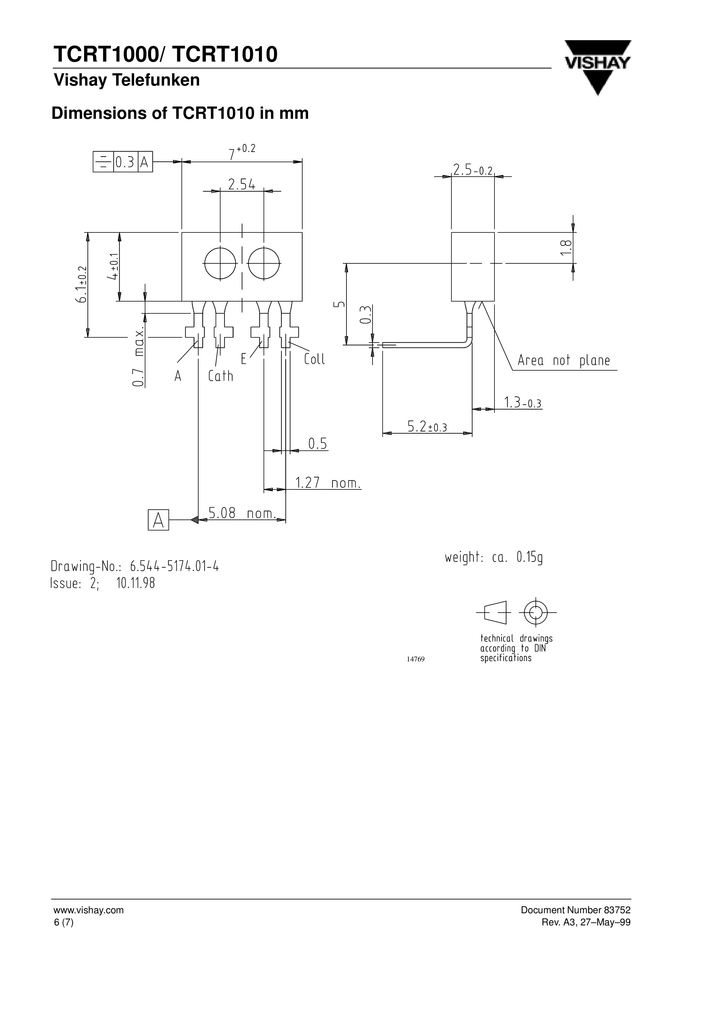 TCRT1000 反射式光电传感器 - 佰典旺(集團)有限公司