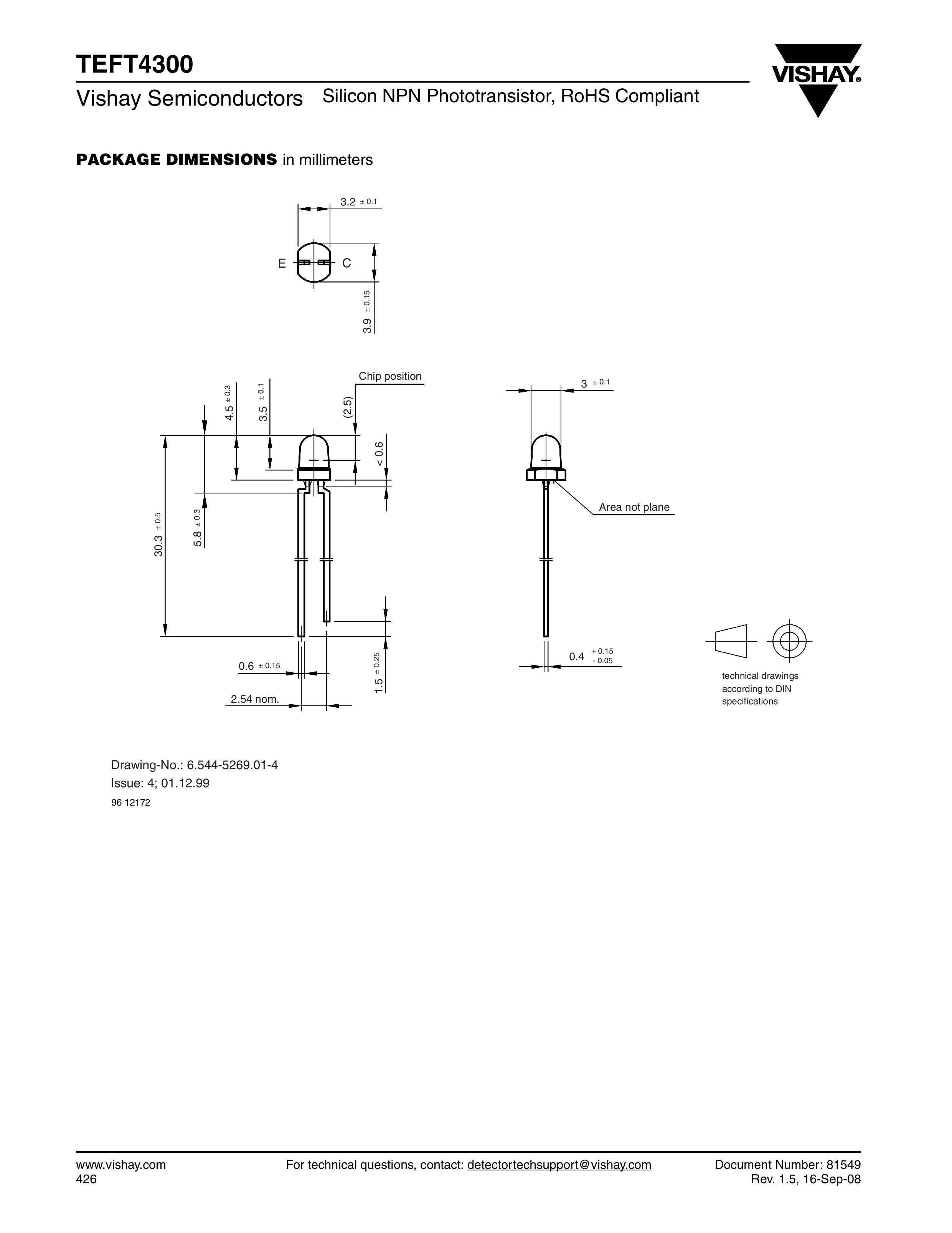 TEFT4300 红外线发射管 - 佰典旺(集團)有限公司