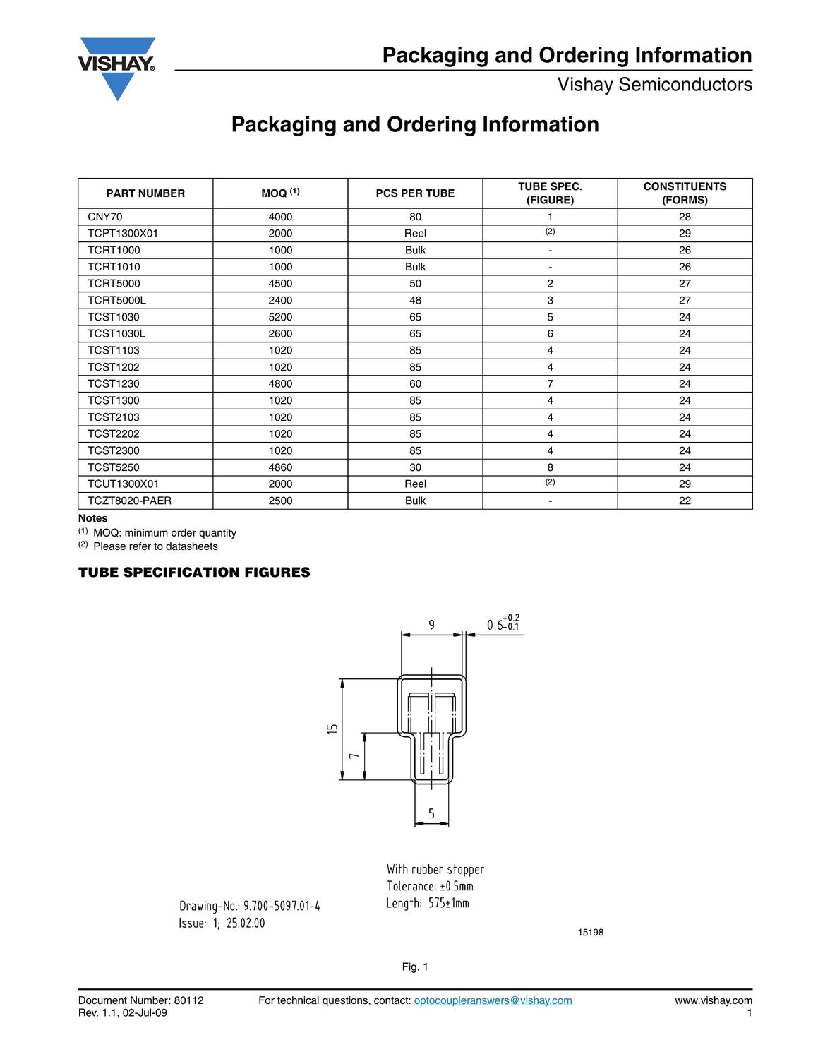 TCST1202 透射式光电传感器 - 佰典旺(集團)有限公司
